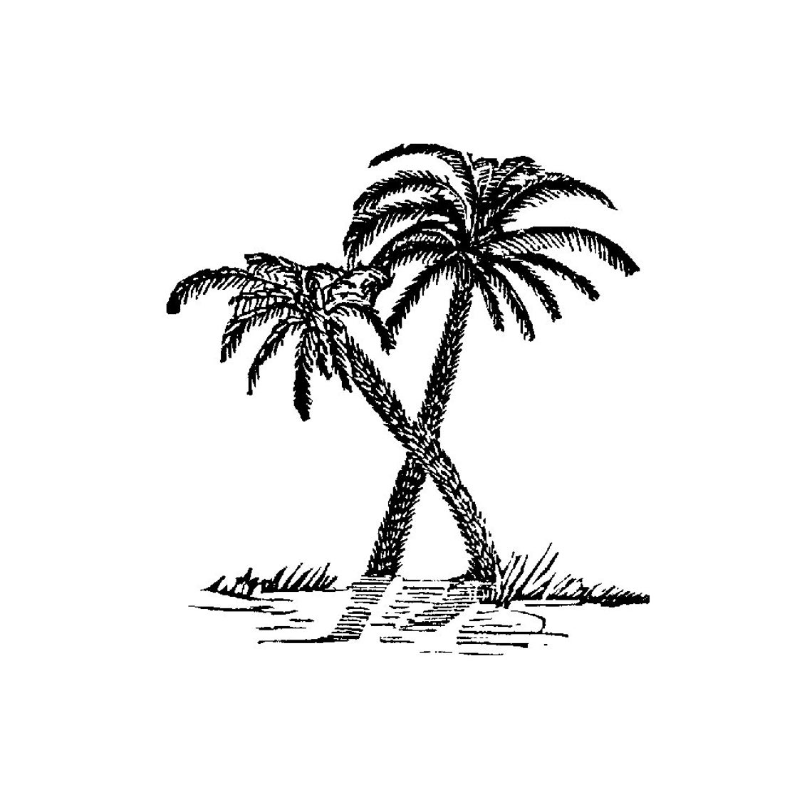 Crossed Palm Trees 1678D Beeswax Rubber Stamps Unmounted, Cling ...
