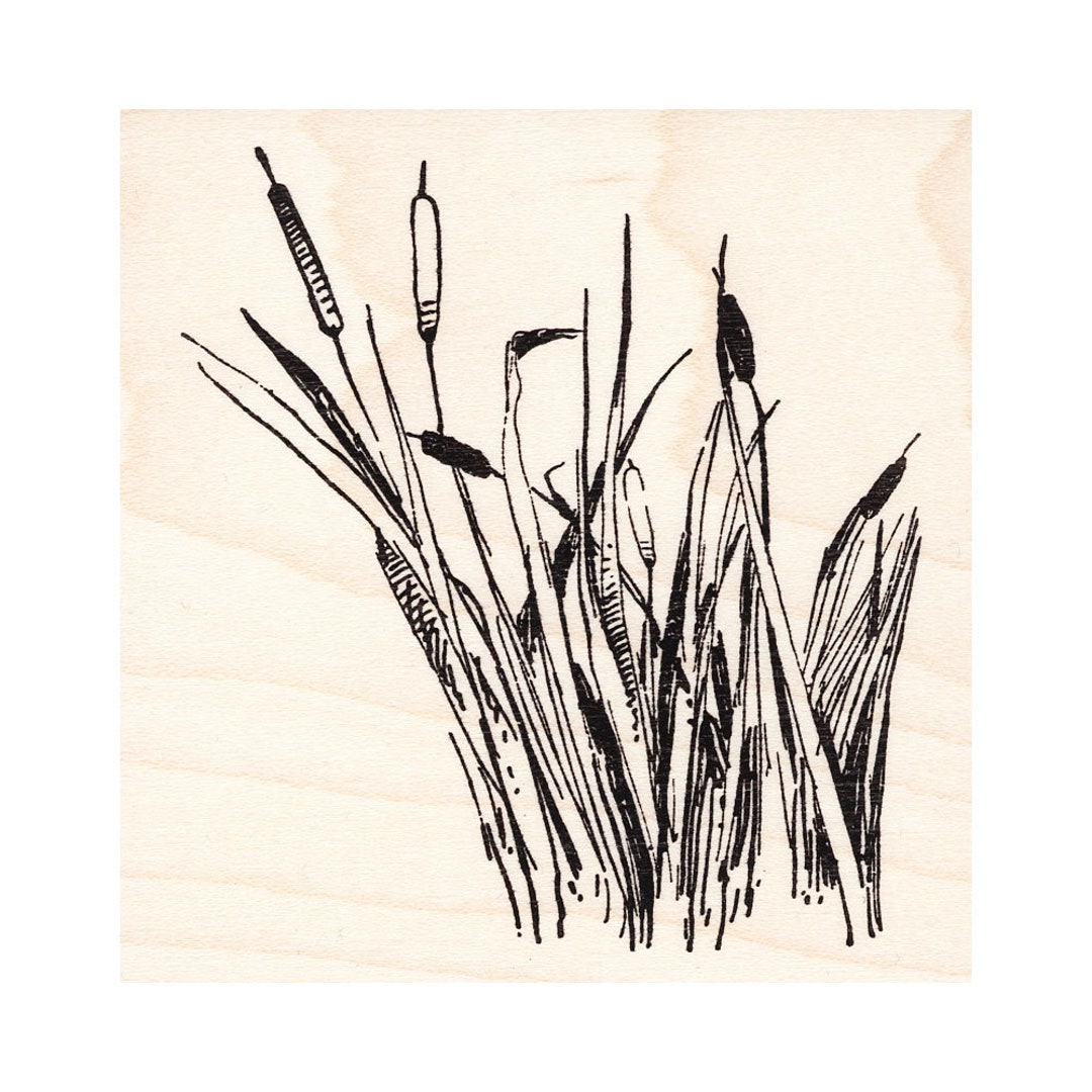 Cattails 1298K Beeswax Rubber Stamps Unmounted, Cling, Mounted Stamp ...