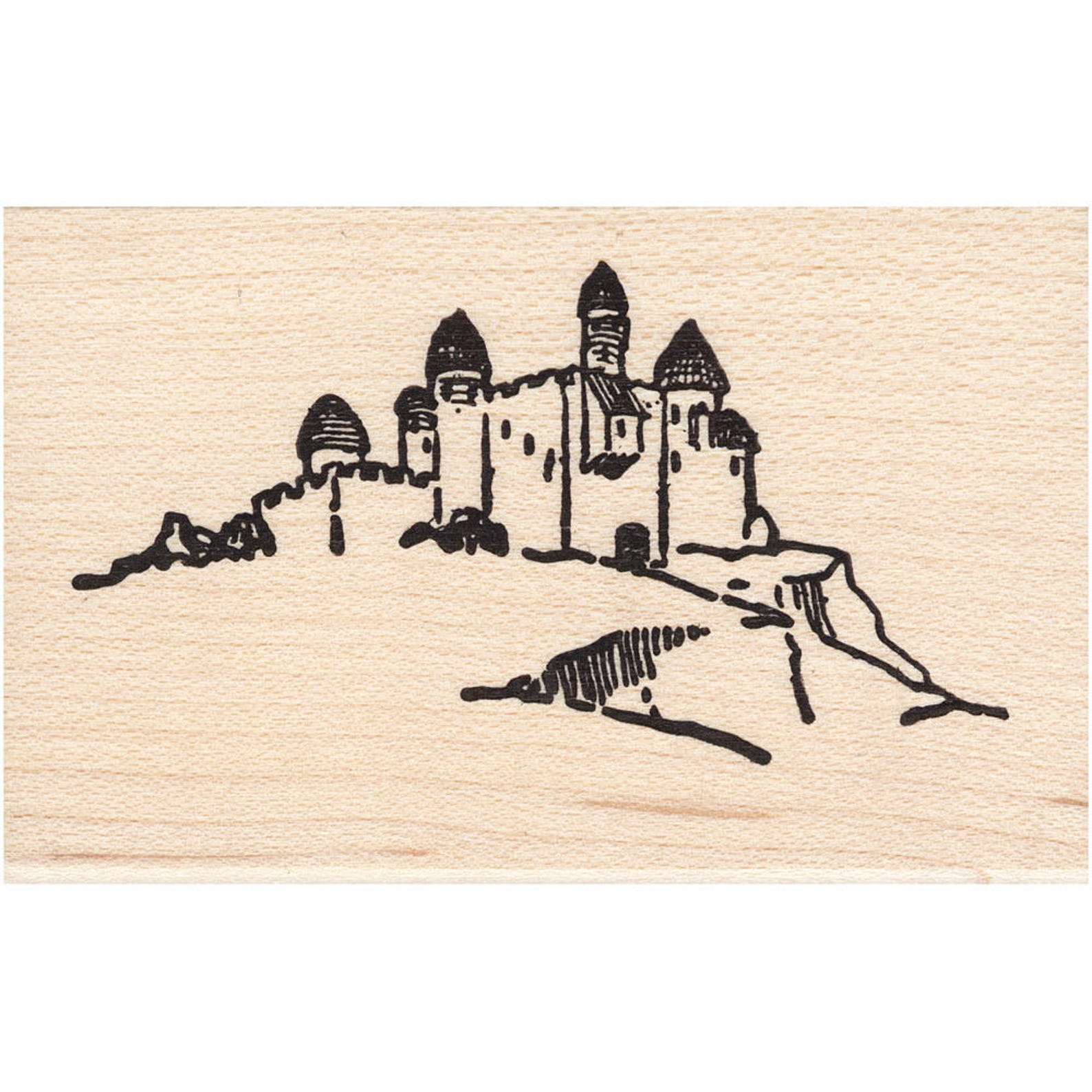Small Castle on Hill 428E Beeswax Rubber Stamps Architecture Unmounted ...