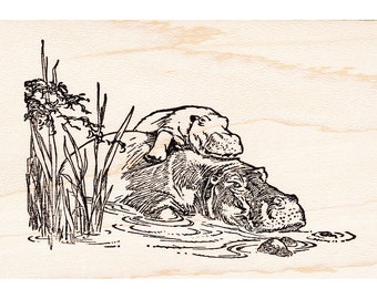 Hippo Stamp | Etsy