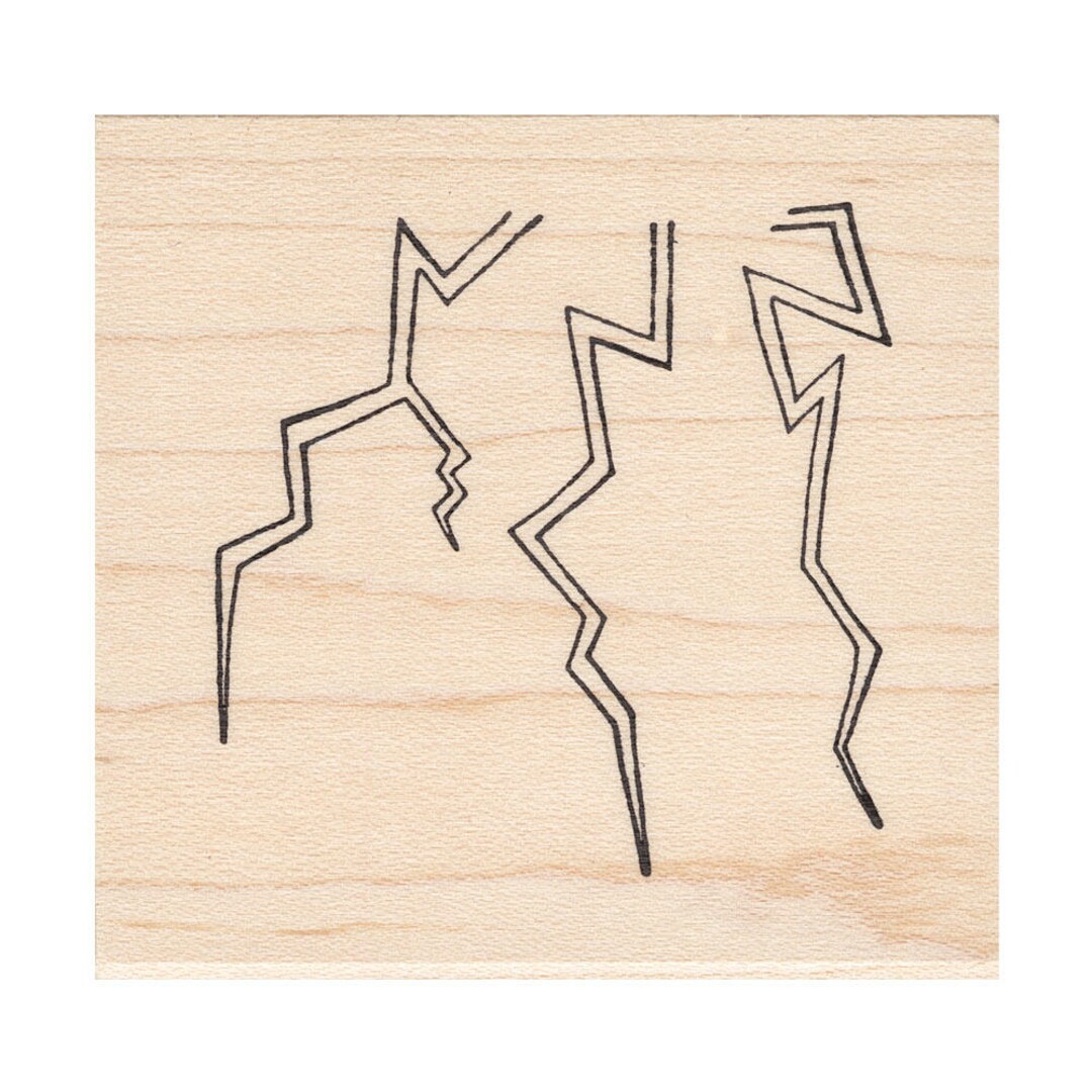 Lightning Bolts 1478H Beeswax Rubber Stamps Mounted Stamp Scenic ...
