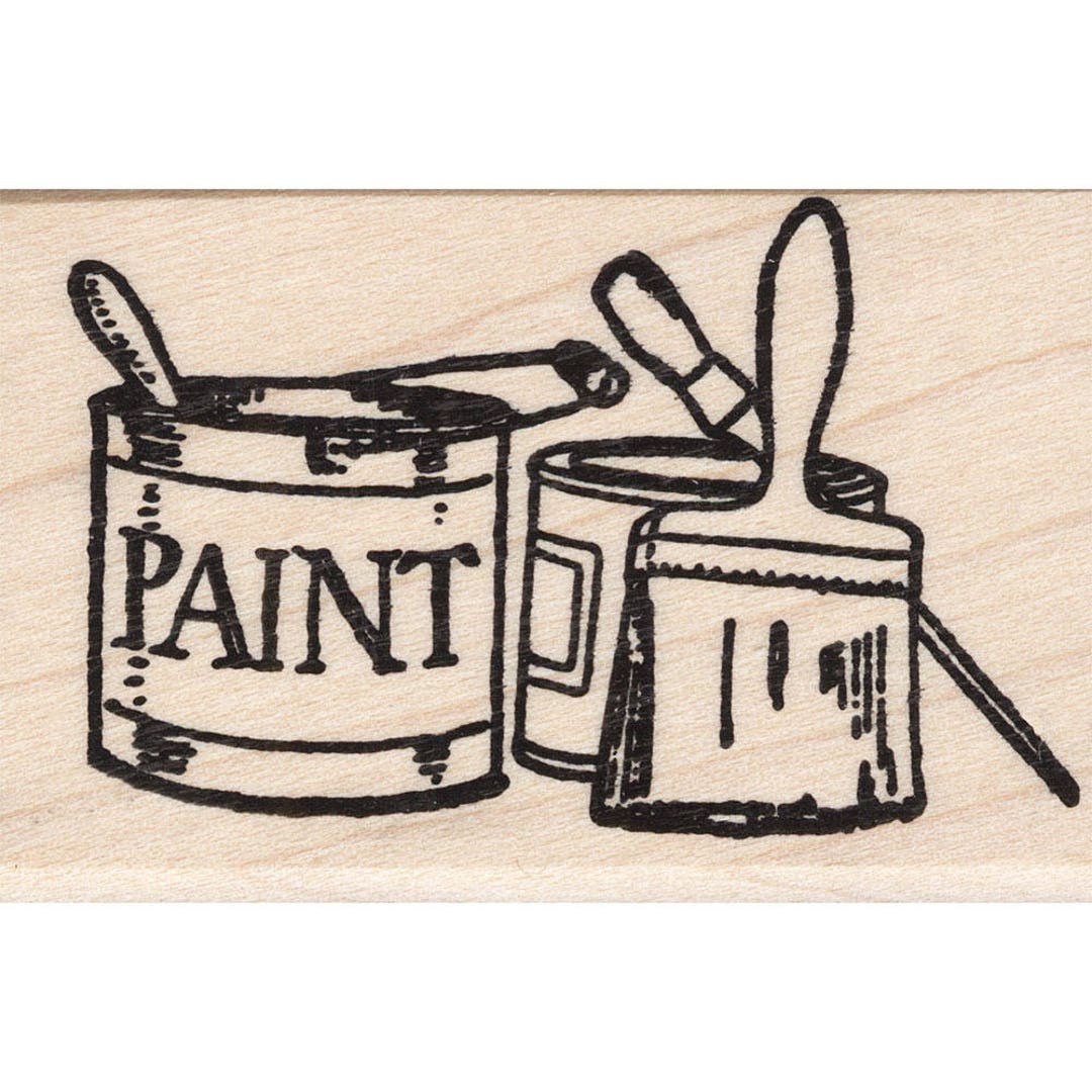 Paint Cans 894D Beeswax Rubber Stamps Unmounted, Cling, Mounted Stamp ...