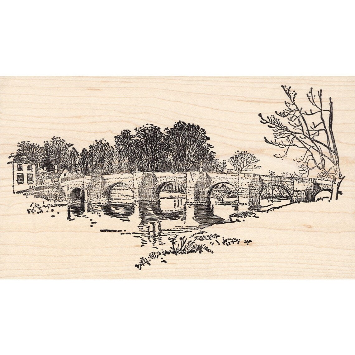 Bridge Scene 1188R Beeswax Rubber Stamps Unmounted, Cling, Mounted ...