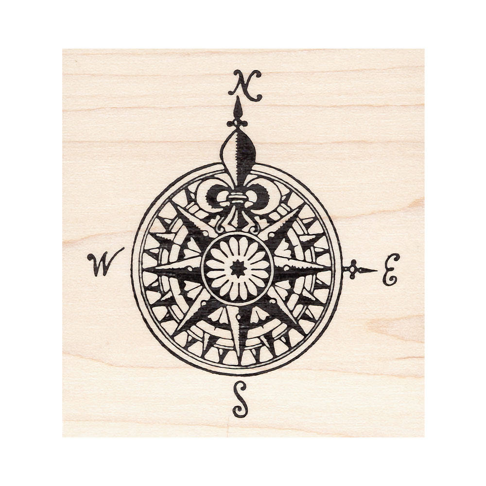 Fancy Map Compass Rose 892K Beeswax Rubber Stamps Unmounted - Etsy