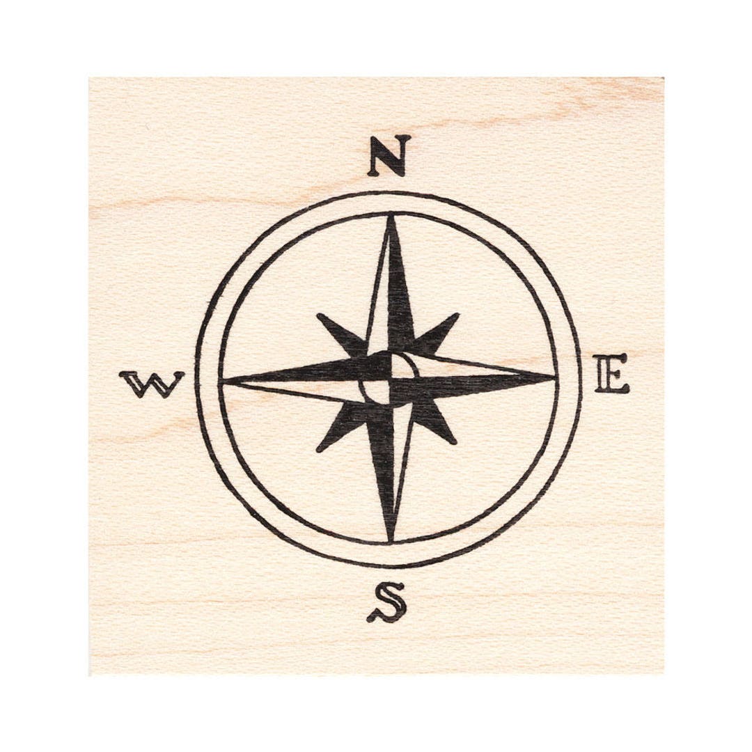 Map Compass Rose 850G Beeswax Rubber Stamps Unmounted, Cling, Mounted ...