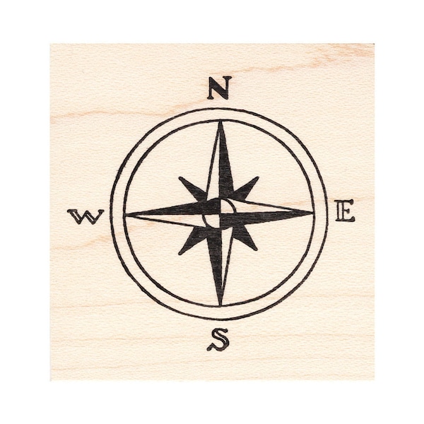 Compass Rubber Stamp - Etsy