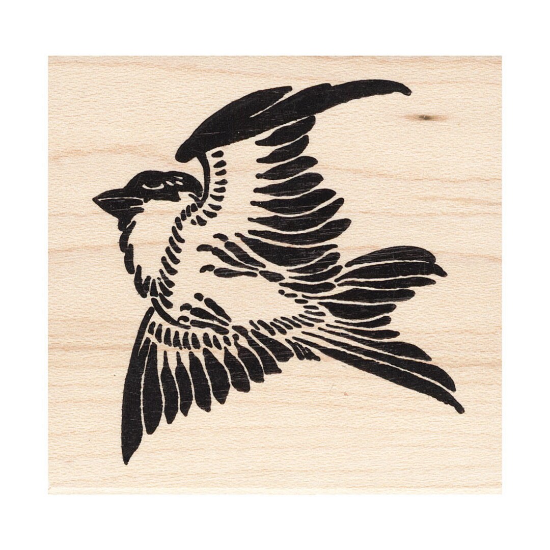 Japanese Bird Flying 1245I Bird Rubber Stamp, Asian, Animal, Scenic ...