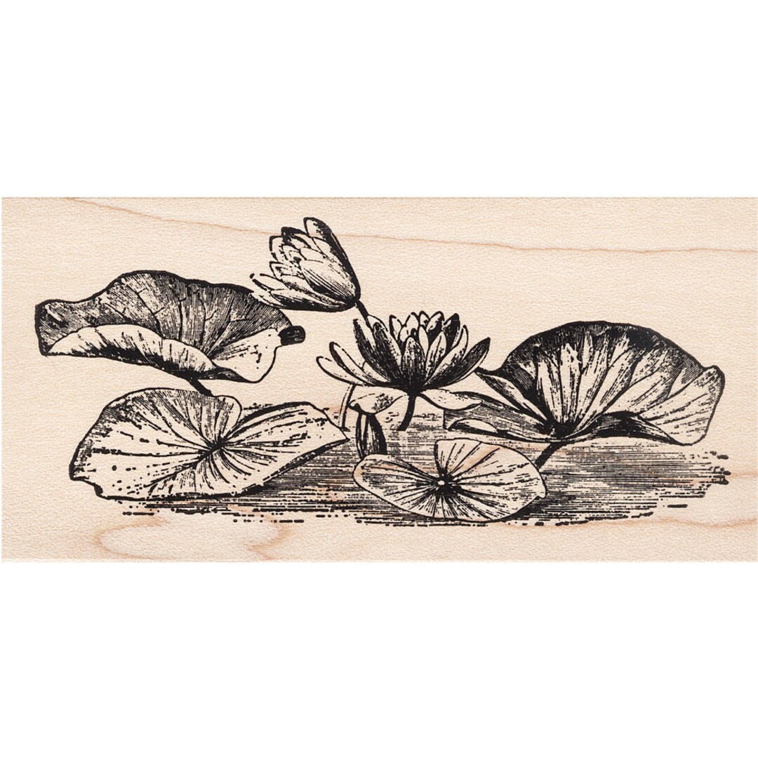 Water Lilies on Pond 1093K Beeswax Rubber Stamps Unmounted, Cling ...