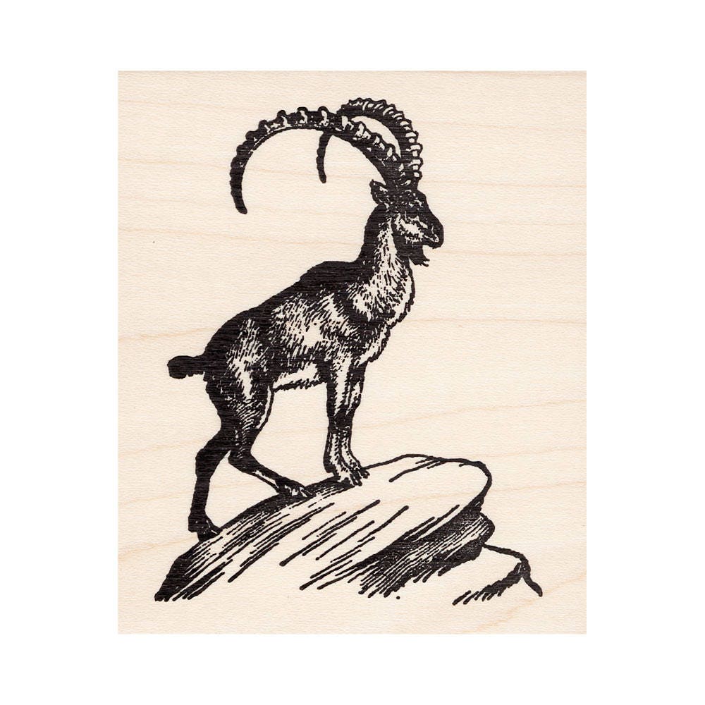Mountain Goat 203I Beeswax Rubber Stamps Unmounted Cling | Etsy