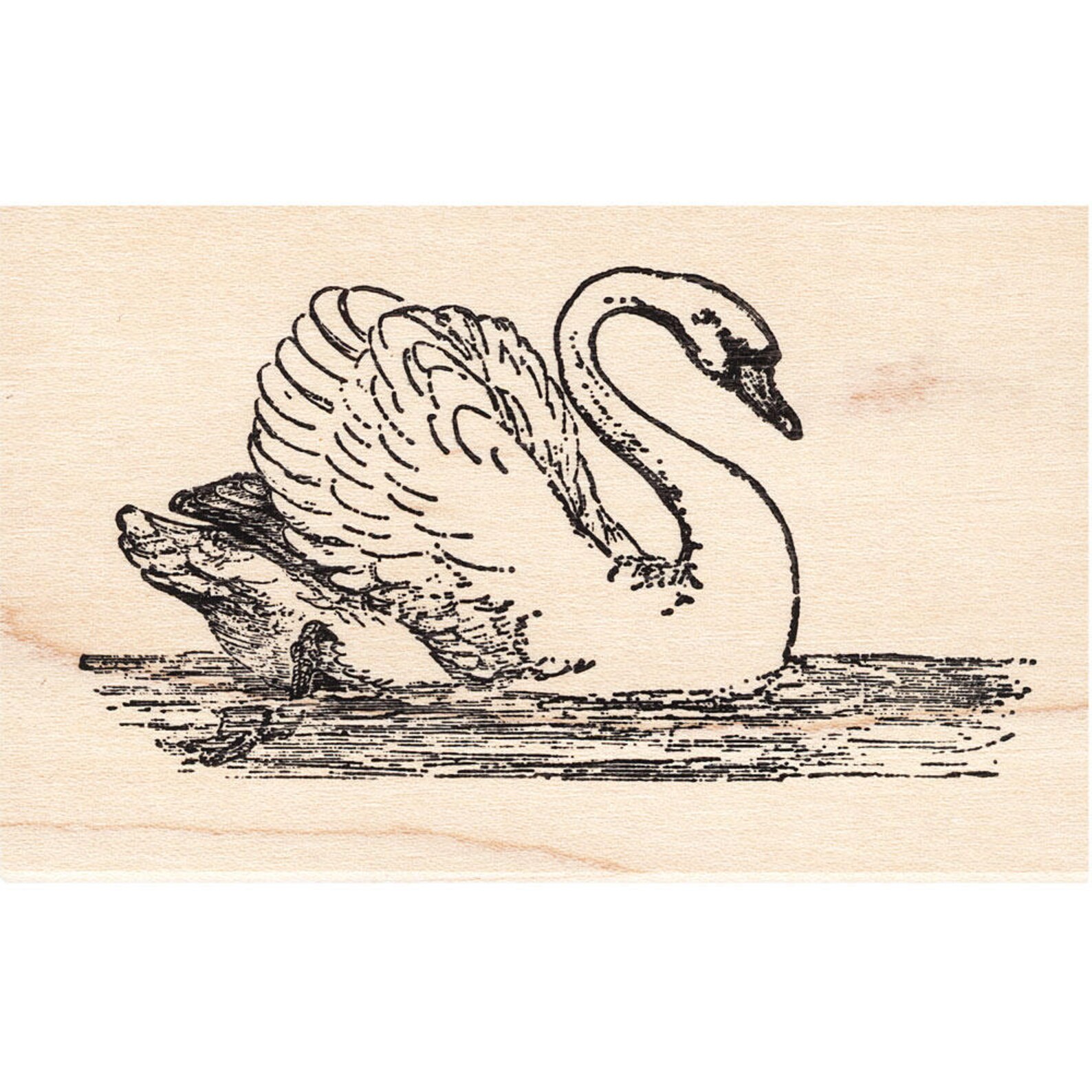 Swimming Swan 1108K Beeswax Rubber Stamps Unmounted, Cling, Mounted ...