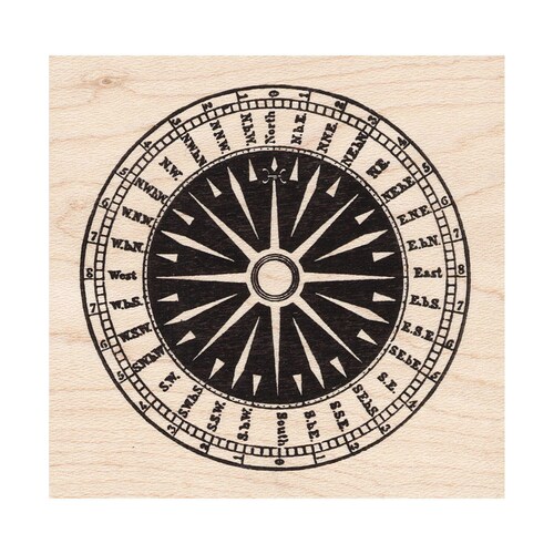 Fancy Map Compass Rose 892K Beeswax Rubber Stamps Unmounted - Etsy