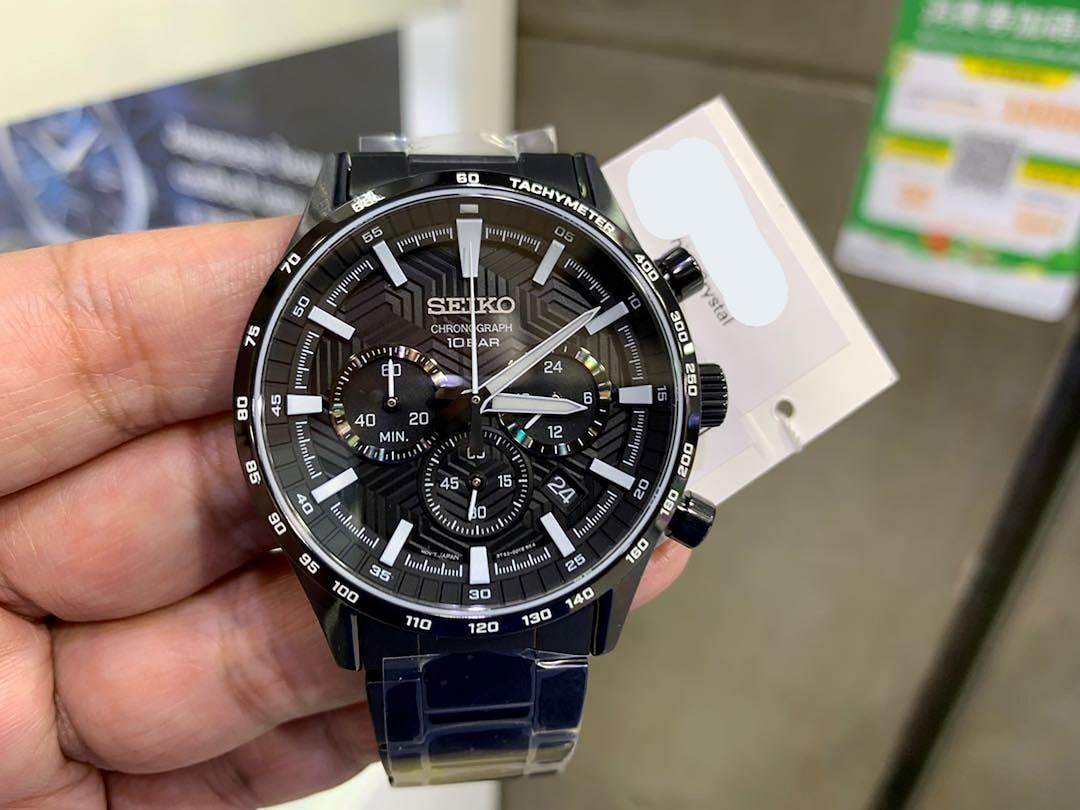 SEIKO Chronograph Quartz Black Dial Men's Watch Item No. SSB415P1 - Etsy