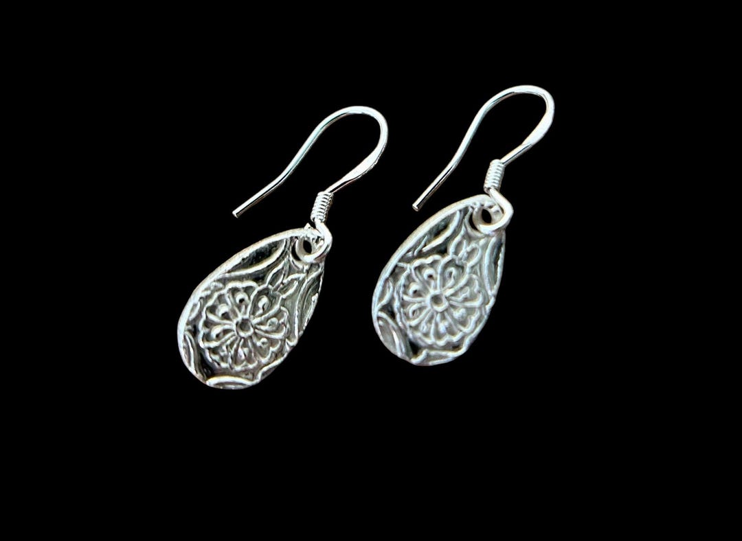 Recycled Fine Silver Bloom Earrings: Petite Sterling Silver Wires - Etsy