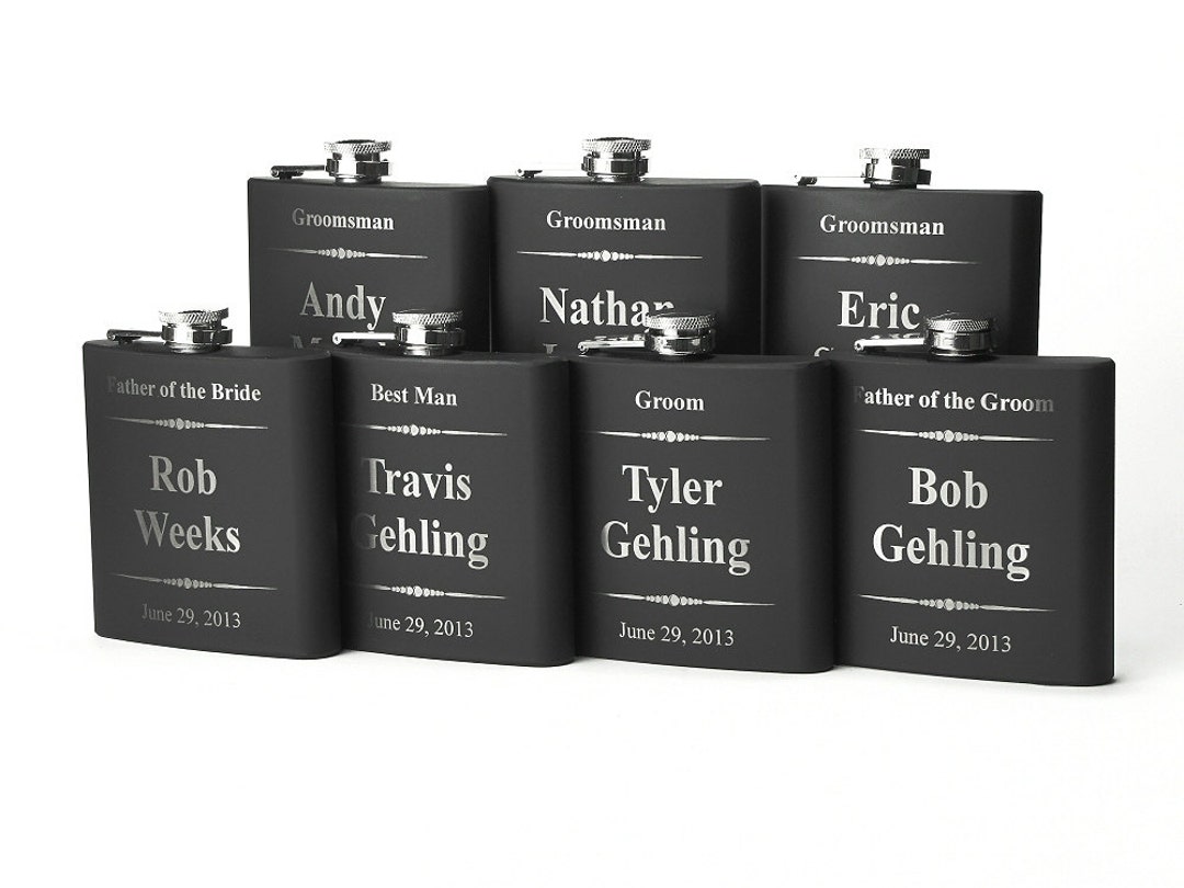 Personalized Groomsmen Gift, 7 Engraved Flasks, Groomsmen Flasks - Etsy