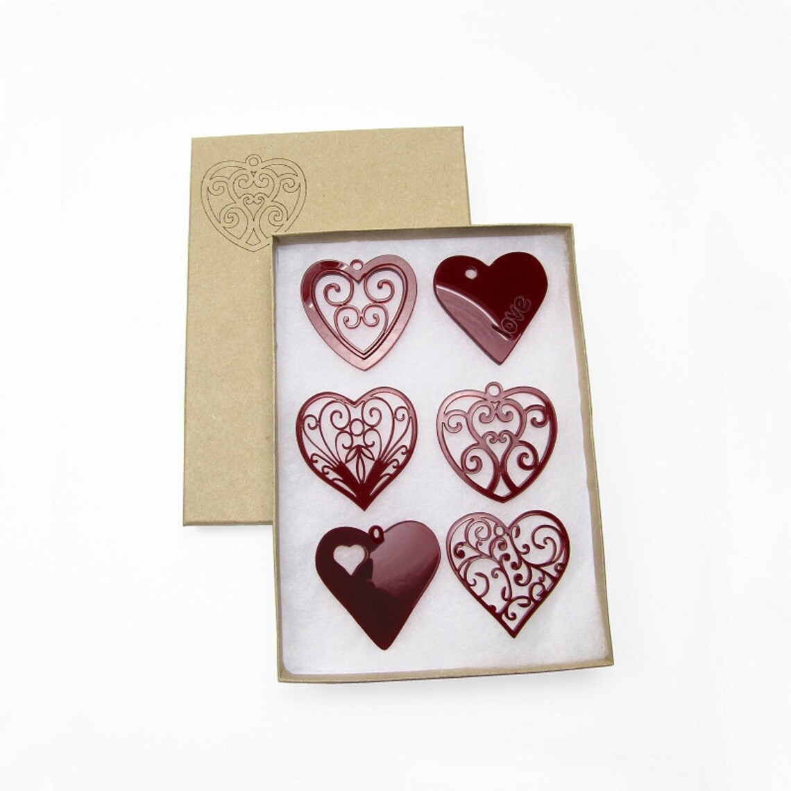 Red Heart Decorations Translucent Red "stained Glass" Acrylic Hearts ...