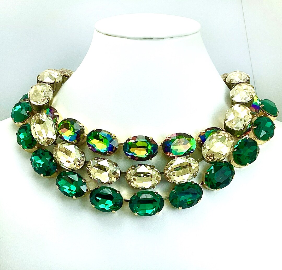 EXTENDED SPECIALHOLIDAYPRICES! Crystal Oval Necklace: Golden Shadow ...