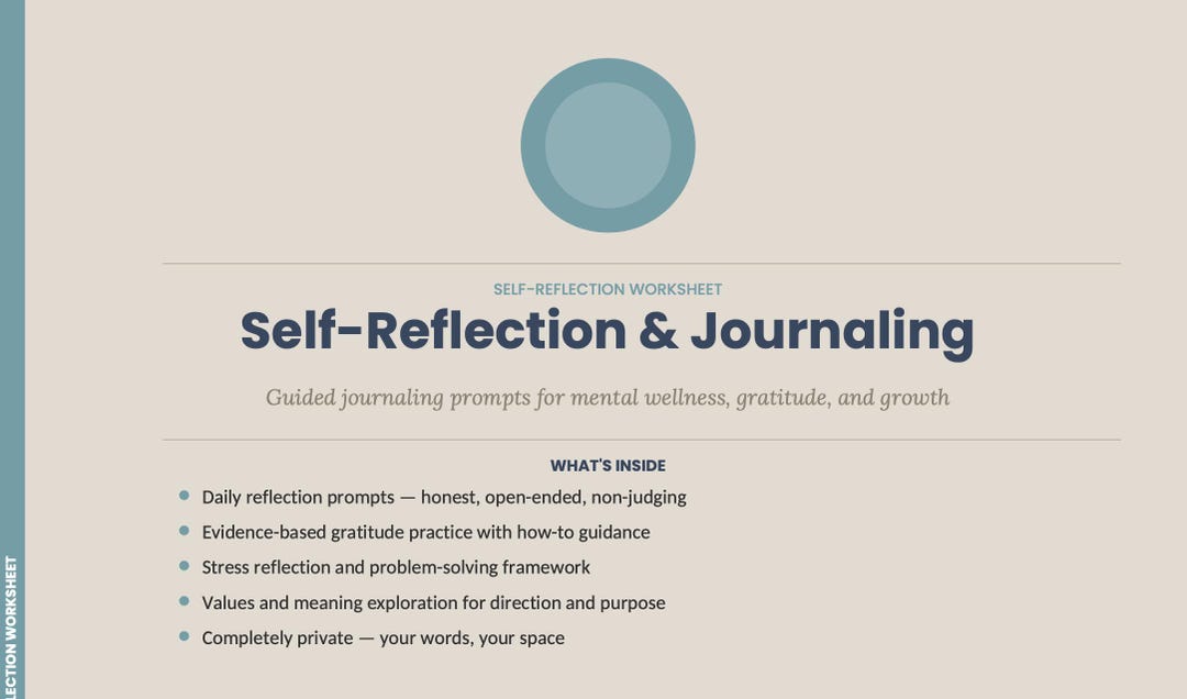 Self-reflection & Journaling Worksheet – Guided Daily Prompts for ...