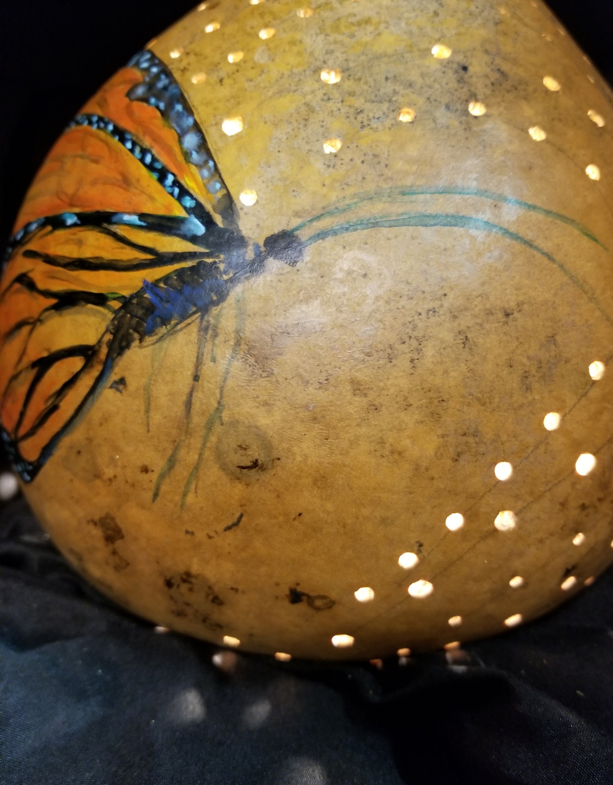 Moth and Monarch Gourd Lantern - Etsy