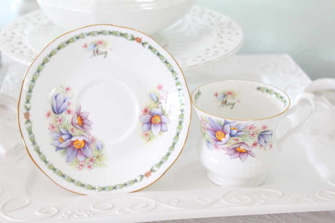 MAY TEACUP & SAUCER, May Cup and Saucer by Queen's English Fine Bone ...