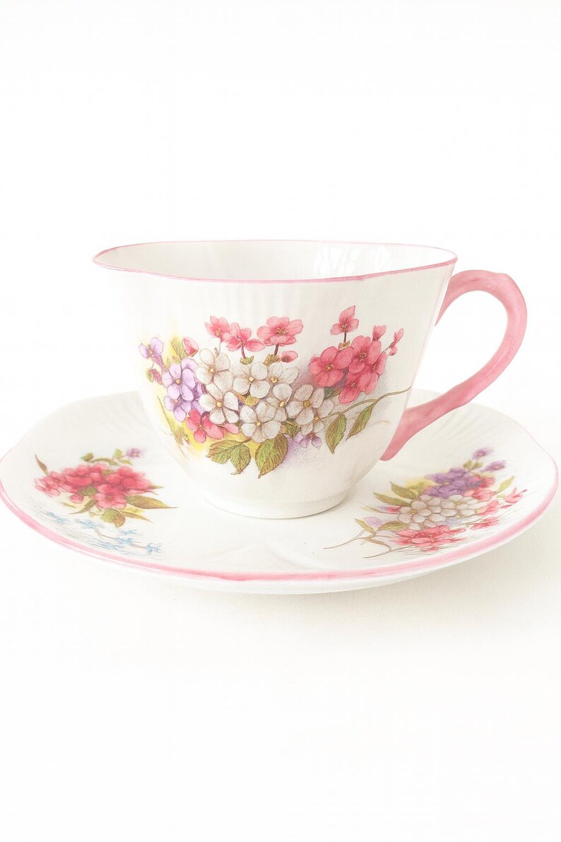 TEACUP & SAUCER, Shelley Bone China , English Stocks Pattern, C.1940s ...