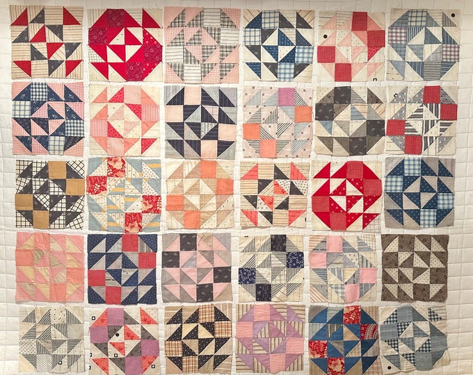 Early 1900s Hand Stitched Unique Quilt Blocks - Set of 33! Sweet and ...