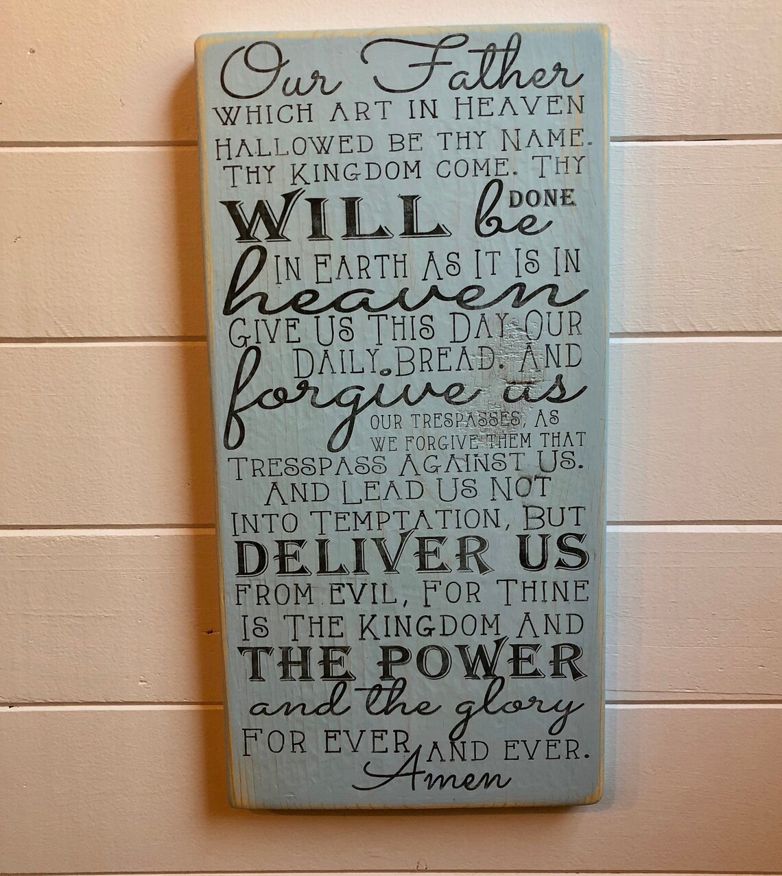 The Lord's Prayer Rustic Wood Sign | Etsy