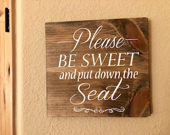 Put Down Seat Sign - Etsy