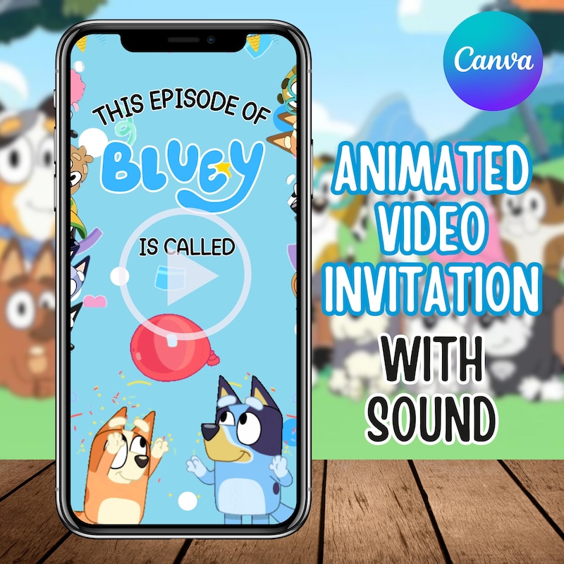 Bluey Png Birthday Invite - Etsy