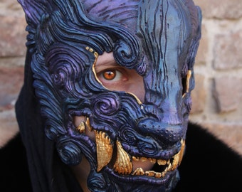 MADE TO ORDER Jade Oni Mask Japanese Demon Ogre Beast Tiger Cosplay ...
