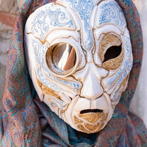 MADE TO ORDER Cyborg Mask With Monocle Azulejo Ceramic Effect Cyberpunk ...
