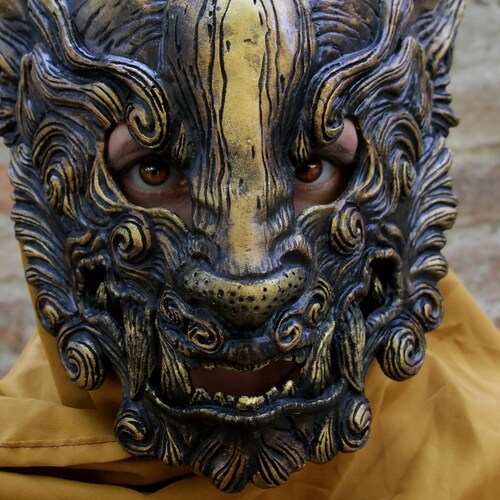 MADE TO ORDER Copper Green Oni Mask Japanese Demon Ogre - Etsy