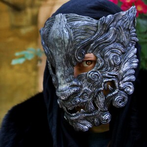 MADE TO ORDER Silver Oni Mask Japanese Demon Ogre Cosplay Larp ...
