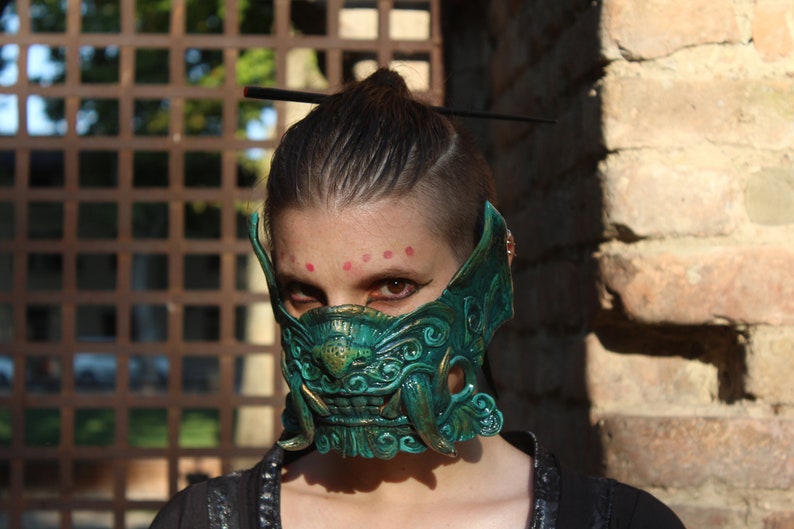 READY TO SHIP Oni japanese demon half mask devil ogre orc | Etsy