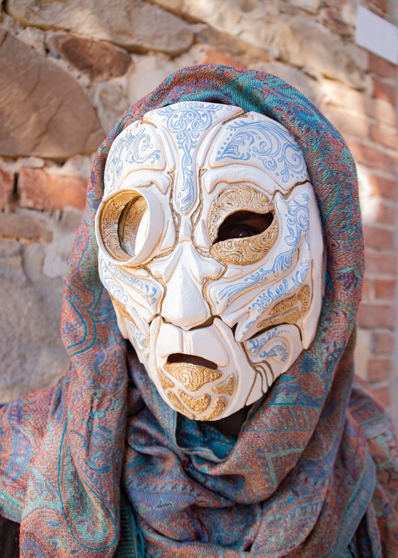 MADE TO ORDER Cyborg Mask With Monocle Azulejo Ceramic - Etsy UK