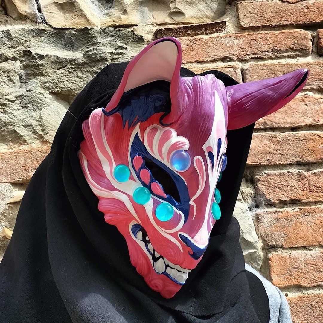 MADE TO ORDER - Kitsune Mask Japanese Color Change Under the Sun Fox ...