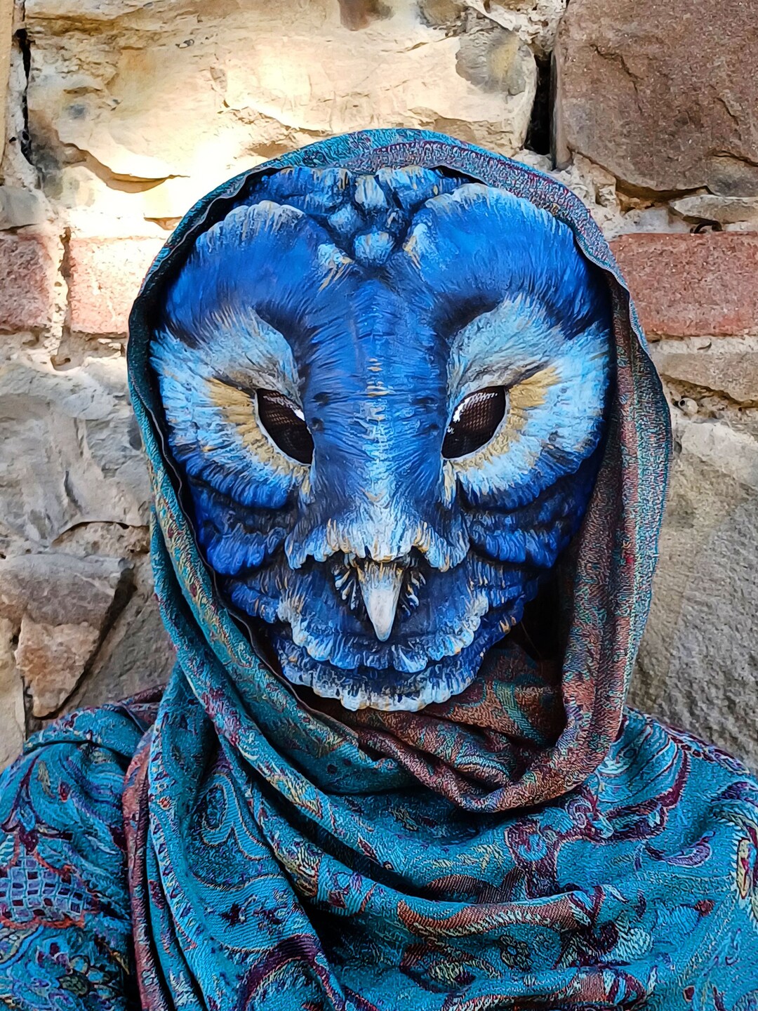 READY TO SHIP - Regal Barn Owl Mask in Resin Fantasy Larp Pagan Costume ...
