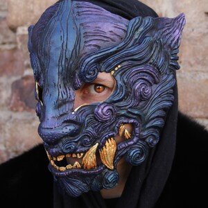MADE TO ORDER Jade Oni Mask Japanese Demon Ogre Beast Tiger Cosplay ...
