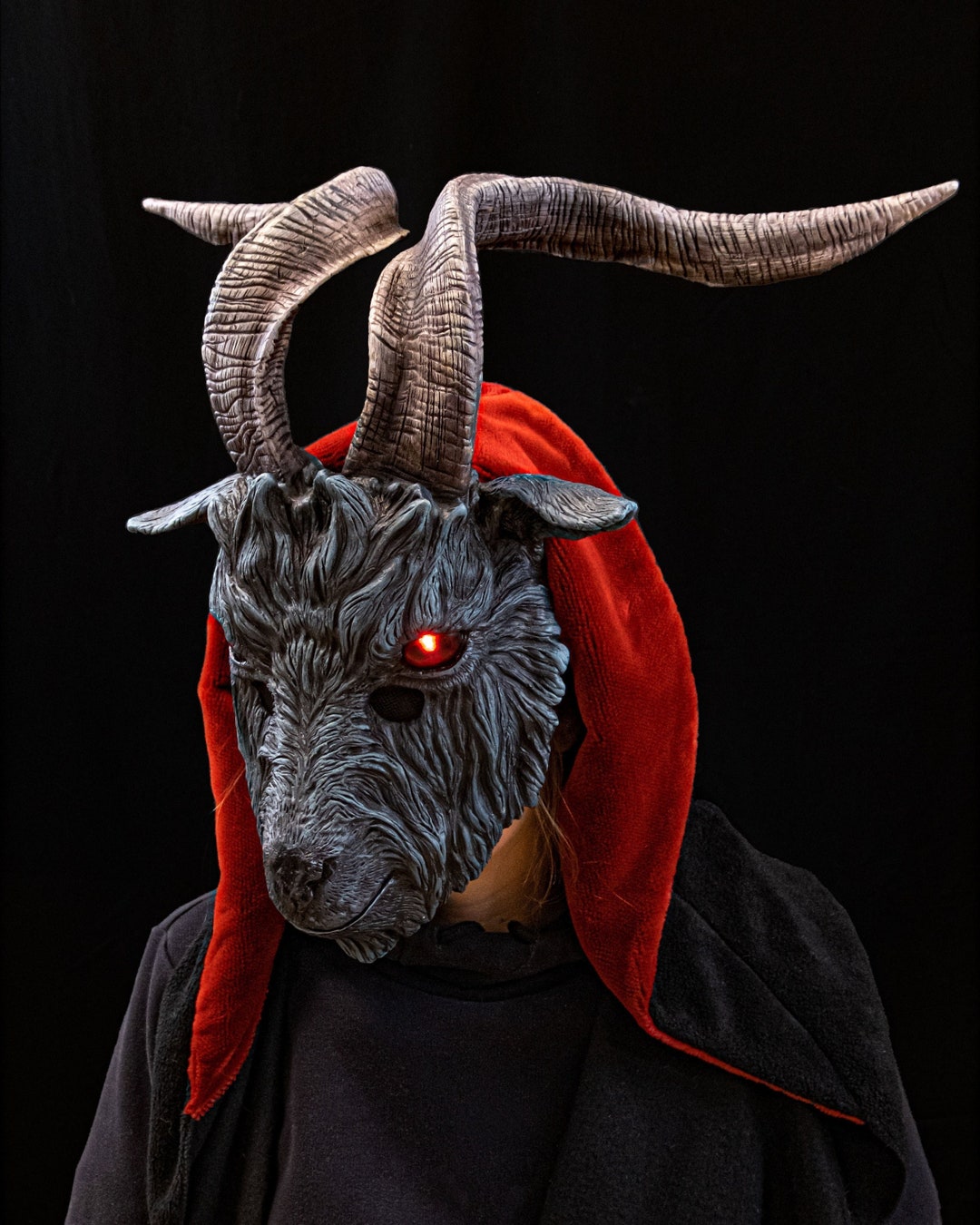 MADE TO ORDER Baphomet Goat Mask Horns Beast Demon Devil Renaissance ...