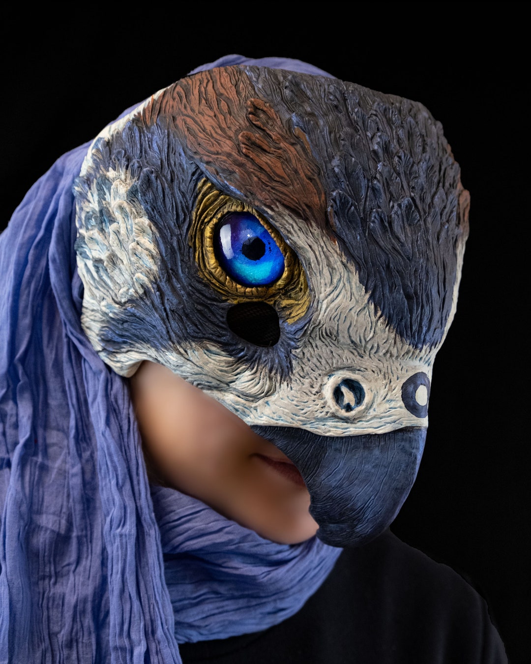 MADE TO ORDER Hand-painted Hawk Resin Mask - Horus Cosplay Larp ...