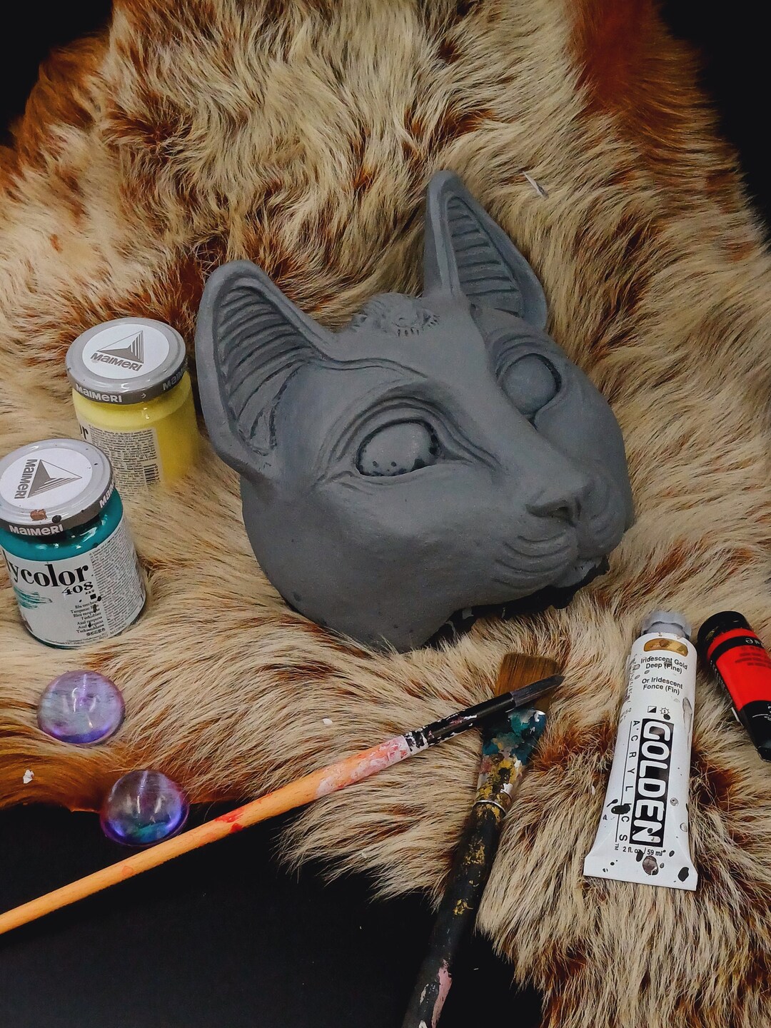 READY TO SHIP Diy Blank Resin Mask With Eye Spheres - Cosplay Larp - Etsy