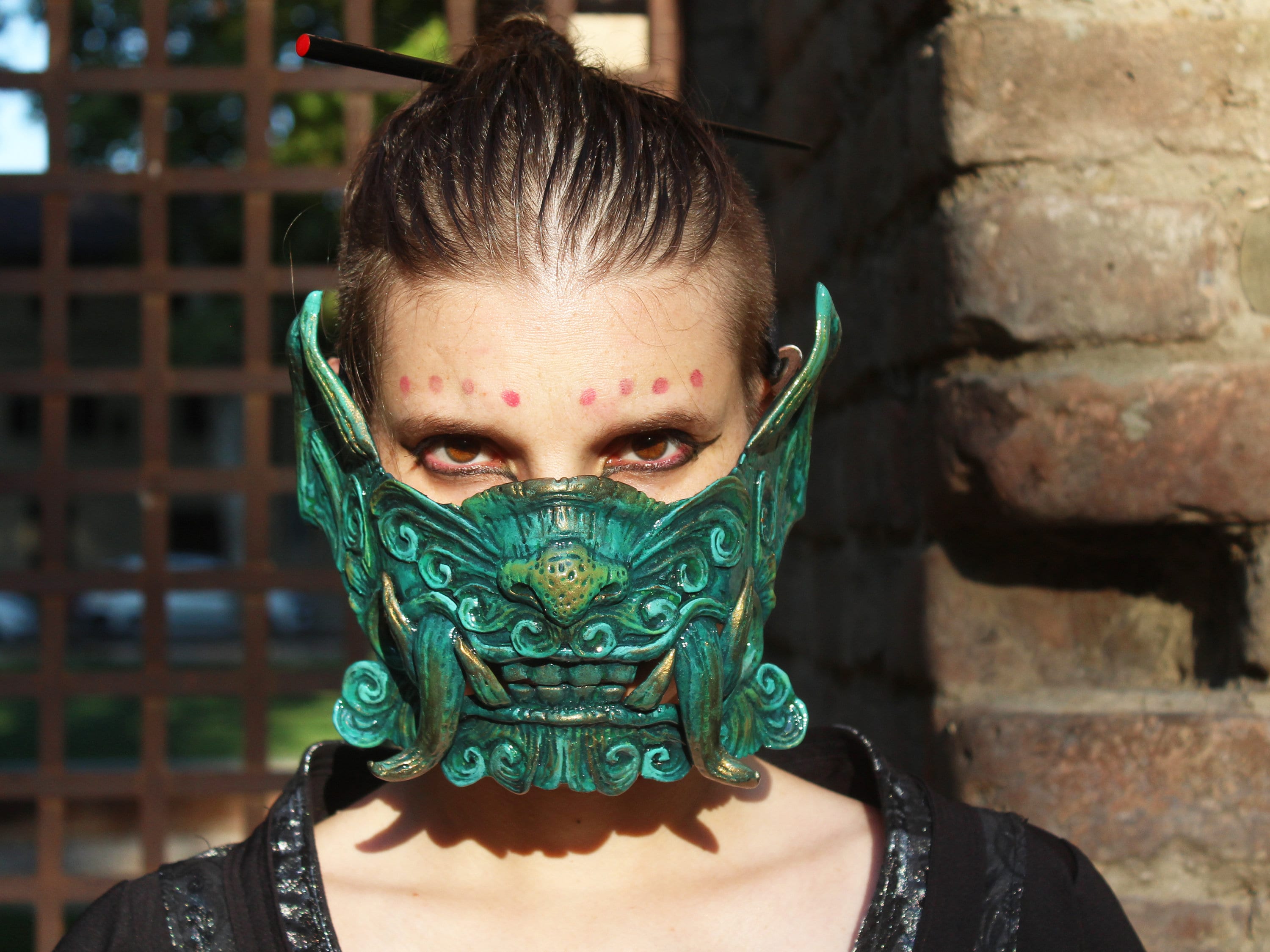 READY TO SHIP Oni japanese demon half mask devil ogre orc | Etsy