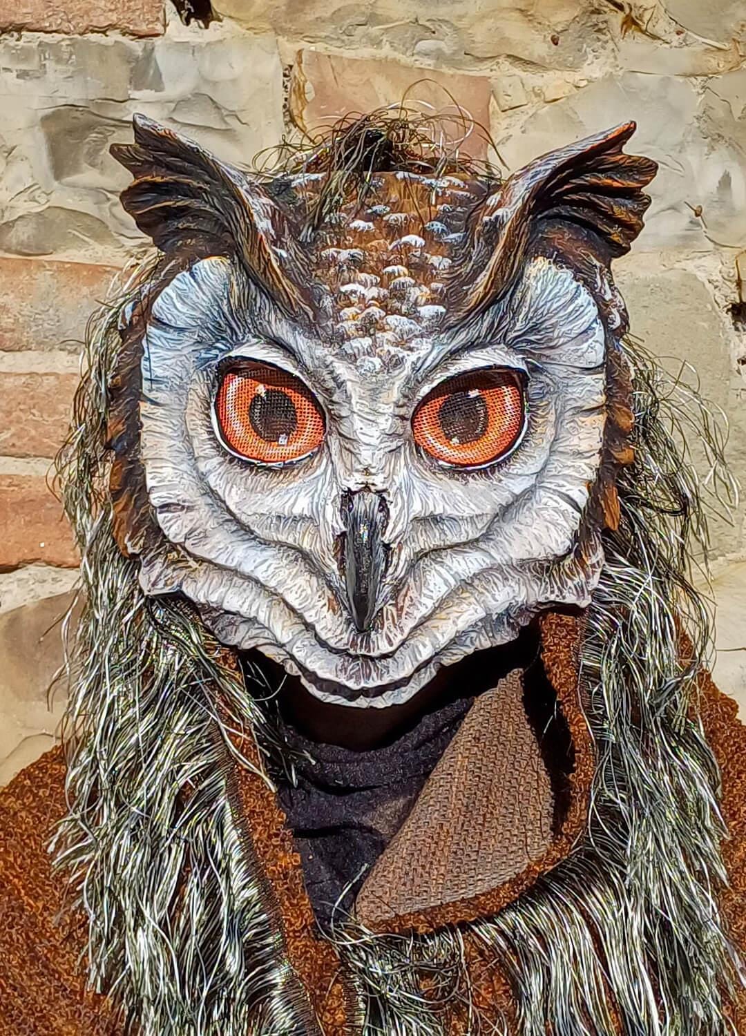 READY TO SHIP Great Horned Owl Mask With Hood - Realistic Resin Cosplay ...