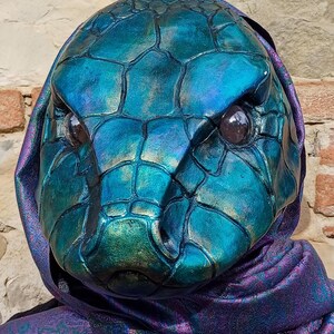 READY TO SHIP Rainbow Serpent Mask - Mythical Resin Headpiece for Larp ...