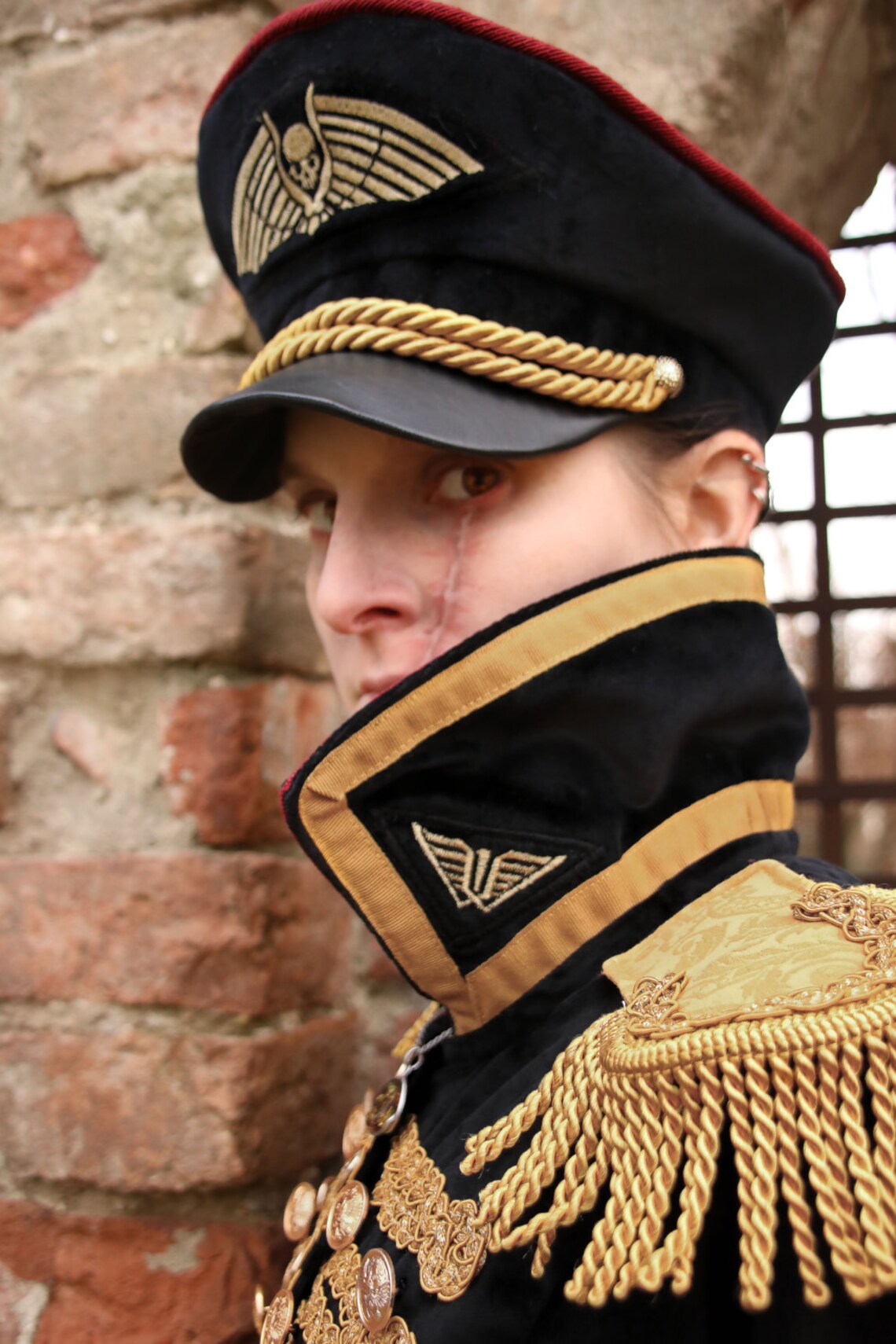 MADE TO ORDER Wh40k Commissar Inspired Hat - Velvet & Faux Leather - Etsy