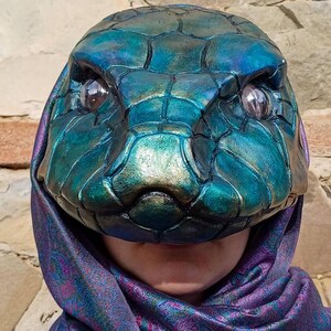 READY TO SHIP Rainbow Serpent Mask - Mythical Resin Headpiece for Larp ...
