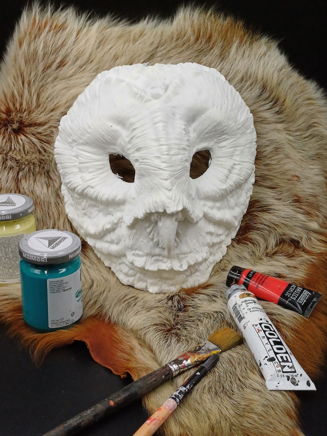 READY TO SHIP- Resin Diy Mask Barn Owl Fantasy Larp Pagan Costume Wicca ...