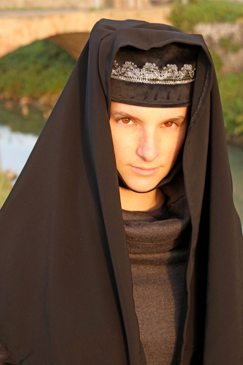 MADE TO ORDER Medieval Headdress Noble Black Veil Nun Gala | Etsy