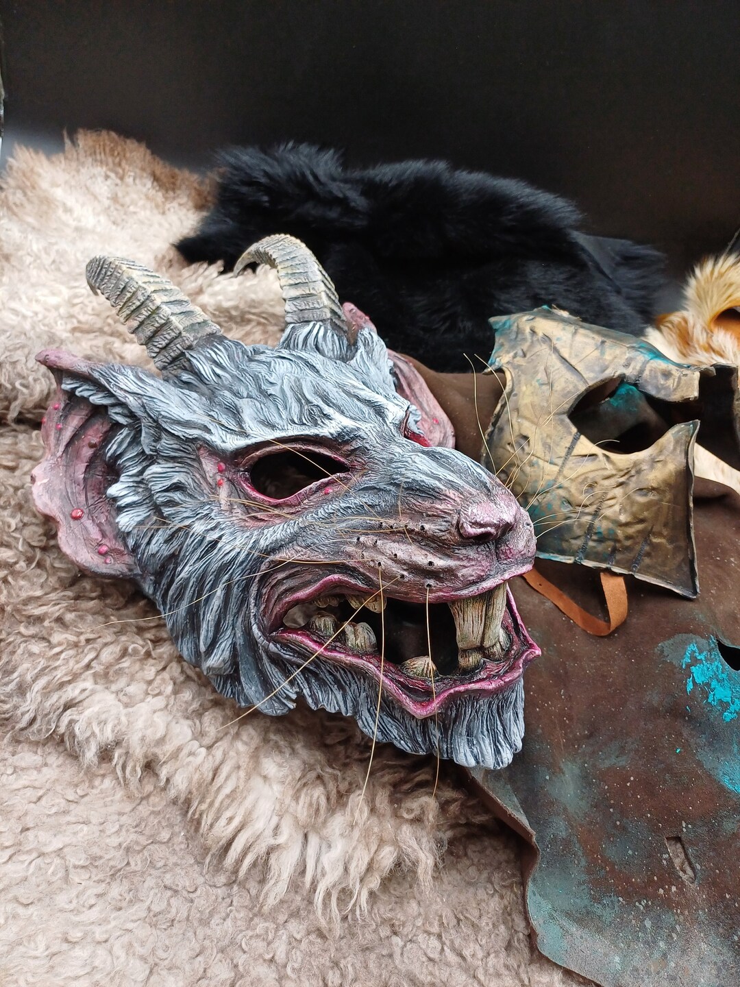 MADE TO ORDER Warhammer Fantasy Skaven Mask Seeker Armor Grey Leather ...