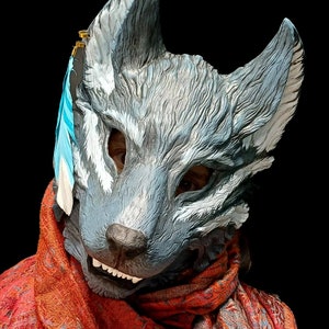 MADE TO ORDER Fenrir Grey Wolf Mask - Articulated Jaw Resin Cosplay ...