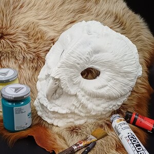 READY TO SHIP- Resin Diy Mask Barn Owl Fantasy Larp Pagan Costume Wicca ...